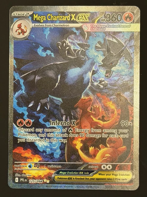 MEGA CHARIZARD X EX 125/094 Me02: Phantasmal Flames Holo £439.01 ...