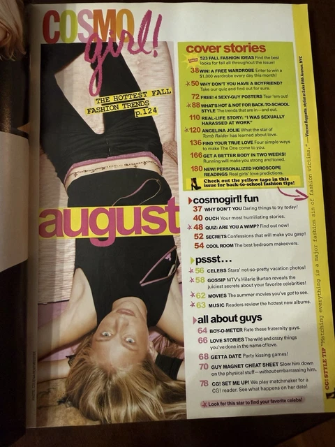 2003 AUGUST COSMO Girl Magazine - Angelina Jolie - Missing Front Cover ...