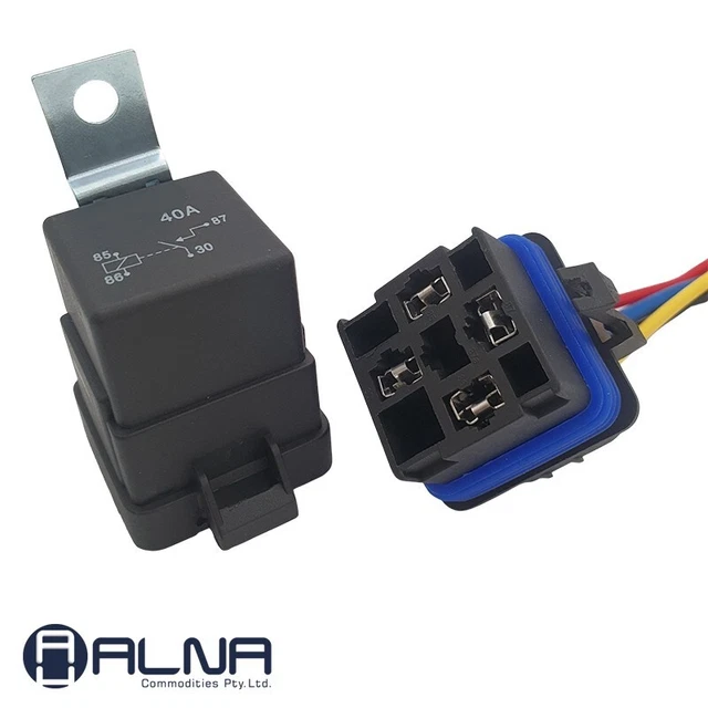 RELAY 4 PIN 24V 40AMP Diode Protected Bracket Weatherproof Harness ...