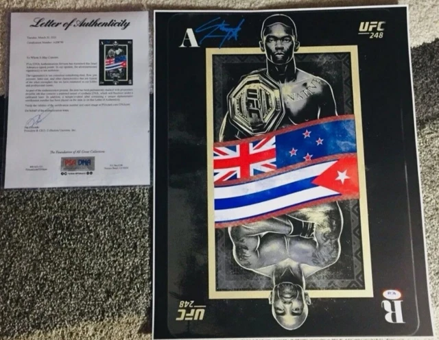 POSTER ISRAEL ADESANYA THE LAST STYLEBENDER ""UFC 248"" PSA LOA FIRMATO ...