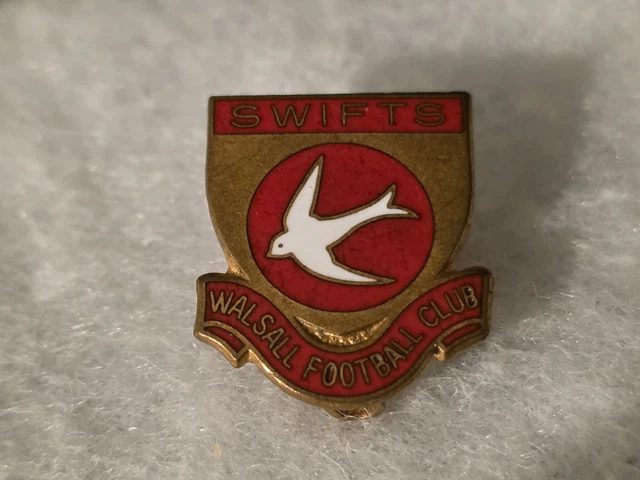 WALSALL FOOTBALL CLUB 1888 VINTAGE ENAMEL BROOCH PIN BADGE The Swifts ...