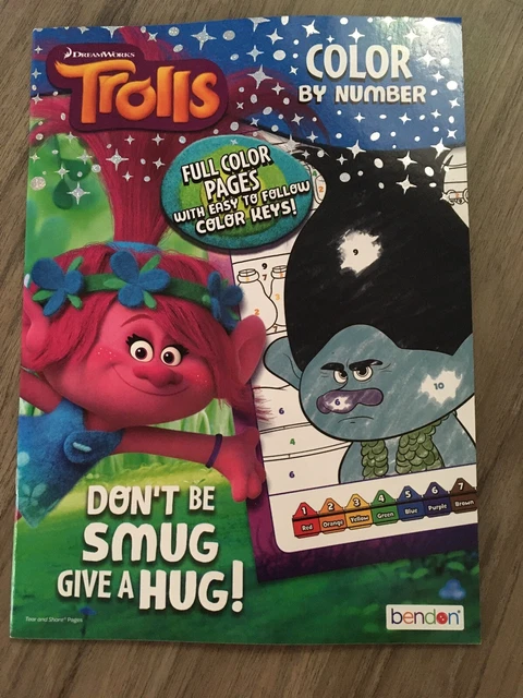 DREAMWORKS TROLLS COLOR by Number Colouring Book NEW $7.94 - PicClick CA