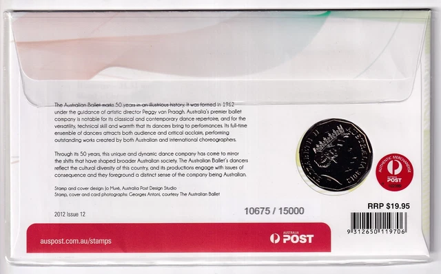 PNC COVER: 2012 50 Cent Coin The Australian Ballet 50 Years Limited ...