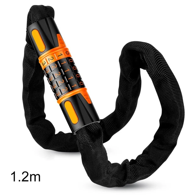 BIKE CHAIN LOCK Five-digit Lock Alloy Steel Construction Waterproof ...