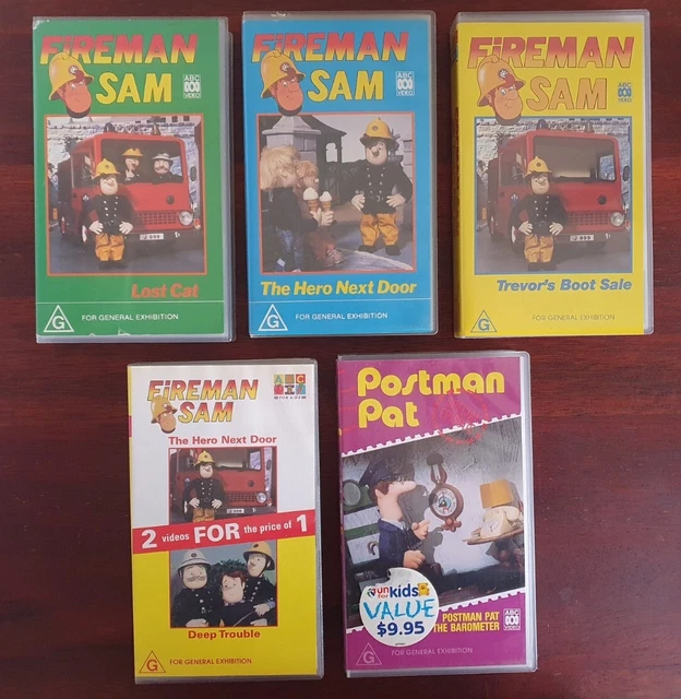 VINTAGE COLLECTABLE FIREMAN Sam & Postman Pat VHS Tapes ABC Kids Video ...