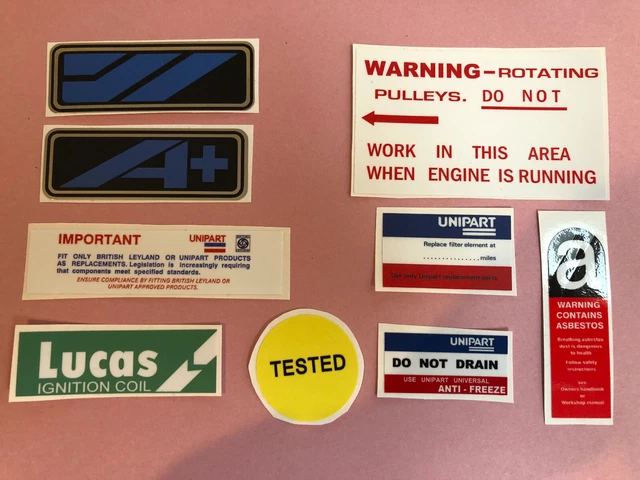 AUSTIN MINI METRO Sticker Pack - City Mayfair HL HLS HLE 1.0 1.3 ...