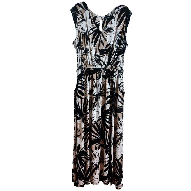 Robe Femme Lane Bryant 22 24 Noir Blanc Floral Maxi Dentelle Cravate