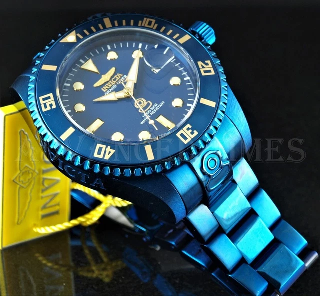 INVICTA 47MM GRAND Diver Automatic Triple Blue Stainless Steel 300m ...