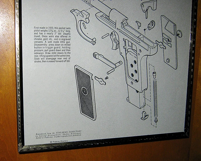 VINTAGE 1950S WALTHER MODEL 8 Exploded View Schematic Print £11.78 ...