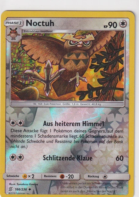 POKEMON MAPPA FEDERALE Il Gleichgesinnten No. 166/236 Noctuh Reverse ...