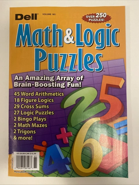 DELL MATH & Logic Puzzles 2025- Volume 185-250 Puzzles- $11.99 ...
