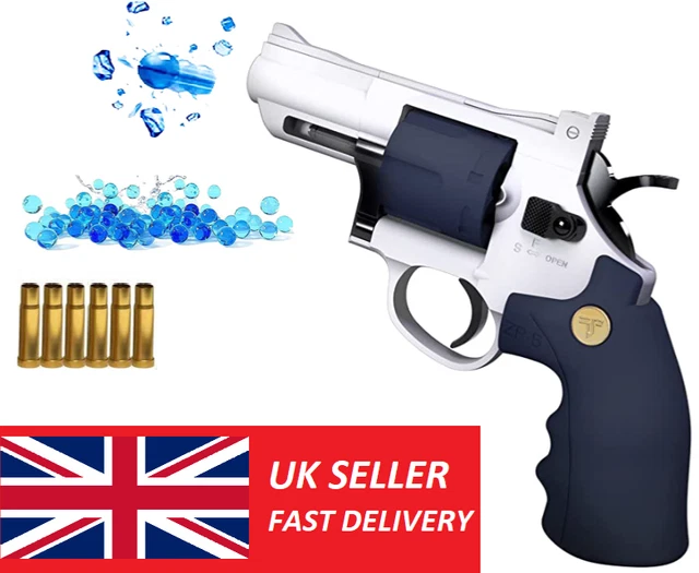REVOLVER GUN GEL Blaster Shell Ejecting Splatter Pellet Outdoor Kids ...