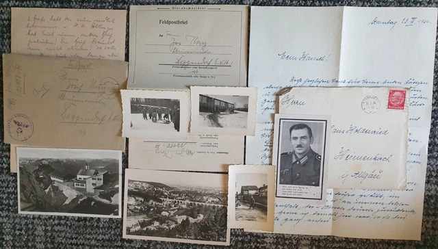 ORIGINAL GERMAN WW2 Bundle/lot Soldiers letters. Photos Death Card. Pre ...