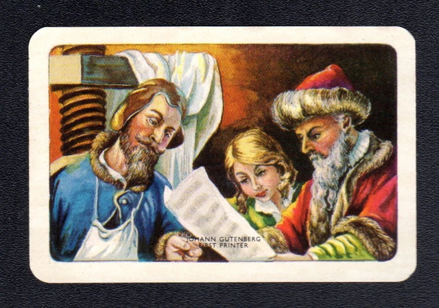 VINTAGE WOOLWORTHS SWAP Card - Johann Gutenberg - First Printer $7.00 ...