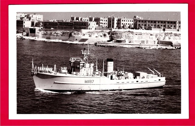1956 MINESWEEPER M1187 HMS Upton at Malta Original Photo £7.17 ...