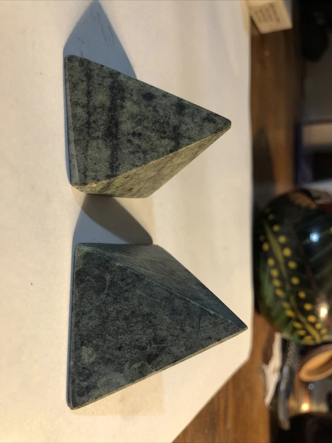 ENGLISH MARBLE STONE Paper weight Pyramid desk Curio vintage $15.00 ...