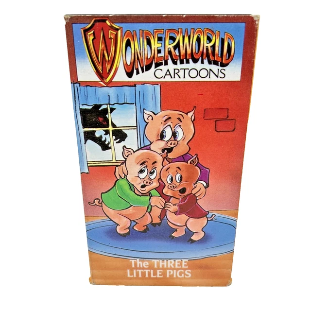 VINTAGE 1990 WONDERWORLD Cartoons The Three Little Pigs VHS Tape in ...