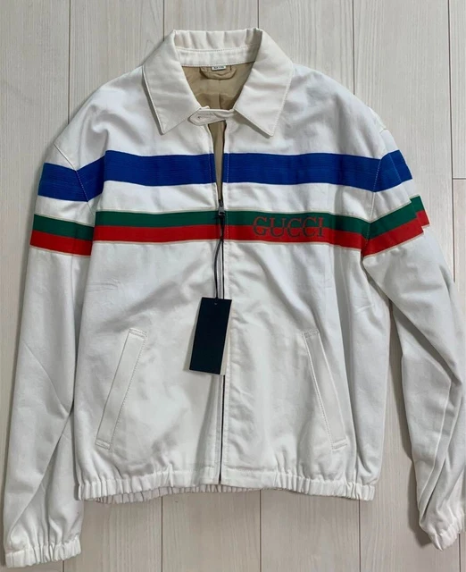 GUCCI ZIP-UP BLOUSON jacket cotton white size 46 men's £884.88 ...