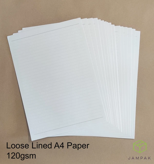 A4 LOOSE SHEET LINED PAPER. RULED REPORT NOTES. Upto 500 Sheet Note ...