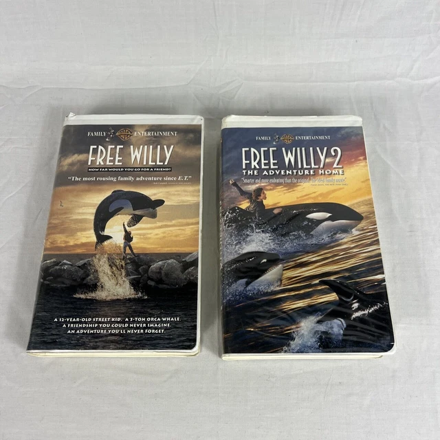 DISNEY FREE WILLY 1 & 2 VHS Set Vintage Movies Clamshell 90s Children ...