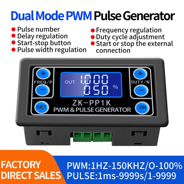 ZK-PP1K DUAL MODE Signal Generator 1Hz~150KHz Pulse Frequency Duty ...