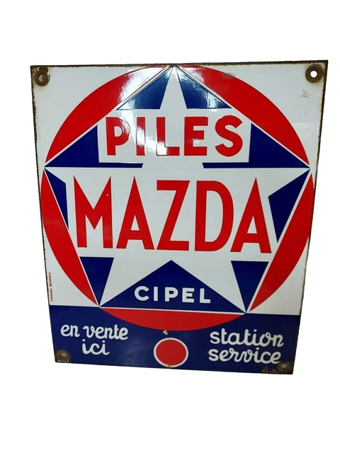 ANCIENNE PLAQUE EMAILLÉE Piles MAZDA cipel EUR 200,00 - PicClick FR