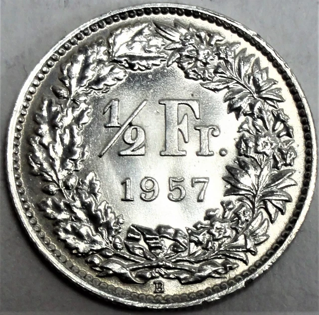 SCHWEIZ ½ FRANKEN 1957 Silber - Stehende Helvetia - TOP-> st / unc & Kapsel EUR 13,84 - PicClick DE