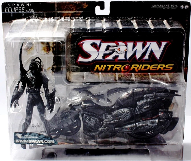 FIGURINE ARTICULÉE MCFARLANE Toys Spawn Eclipse 5000 Nitro Riders avec moto NEUVE EUR 64,03 ...