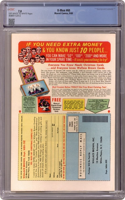 UNCANNY X-MEN #60 CGC 7.0 1969 4089112012 1ère application. Sauron EUR ...