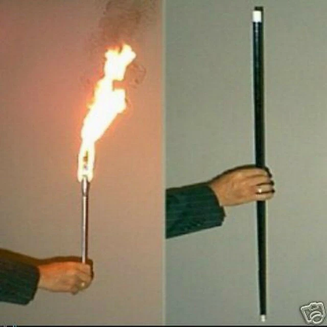PRO MAGIC FLAMING Torch To Appearing Cane PERFECT OPENER! Fire Flash ...