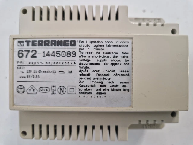 BTICINO TERRANEO 672 - Alimentatore 230Vac per impianti audio Tersystem ...