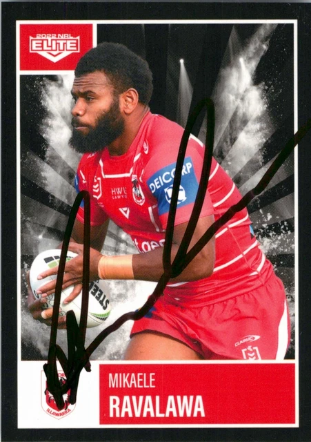SIGNED 2022 ST GEORGE ILLAWARRA DRAGONS NRL Card MIKAELE RAVALAWA EUR 6 ...