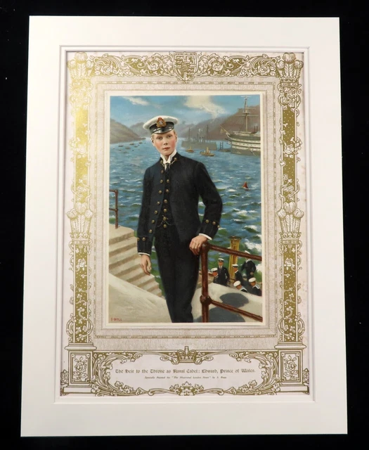 THE DUKE OF Windsor King Edward VIII Portrait Painting Sailor Antique ...