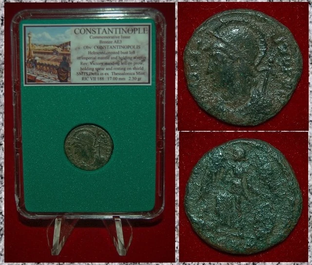 ANCIENT ROMAN EMPIRE Coin Commemorative CITY OF CONSTANTINOPLE Winged ...