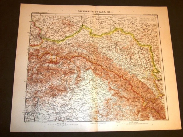 1901 STIELERS C.VOGEL Map or Map Austria and Northeast Hungary £22.00 ...