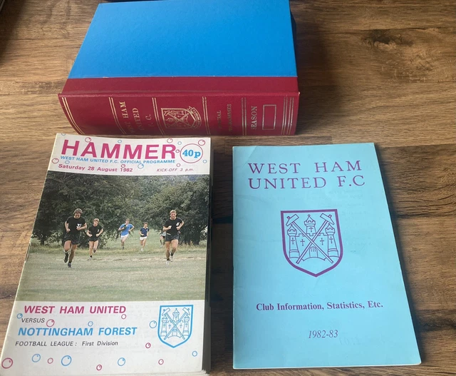 WEST HAM UNITED 1982/83 HOME Programmes x25 complete season + handbook ...