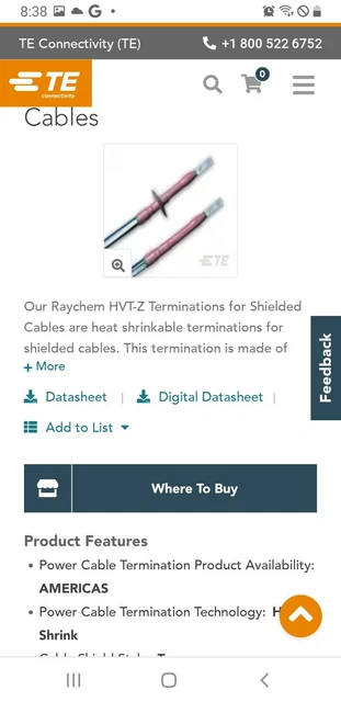 RAYCHEM HVT-Z-152-SG 15KV Outdoor Termination Kit. New $165.00 ...