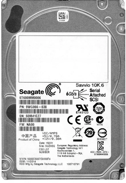 DISQUE DUR SEAGATE 600GB Savvio 10K.6 ST600MM0006 10000 / Min SAS 16MB 2.5 " EUR 18,15 - PicClick FR