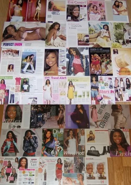 40+ GABRIELLE UNION FULL PAGED magazine CLIPPINGS photos articles lot ...