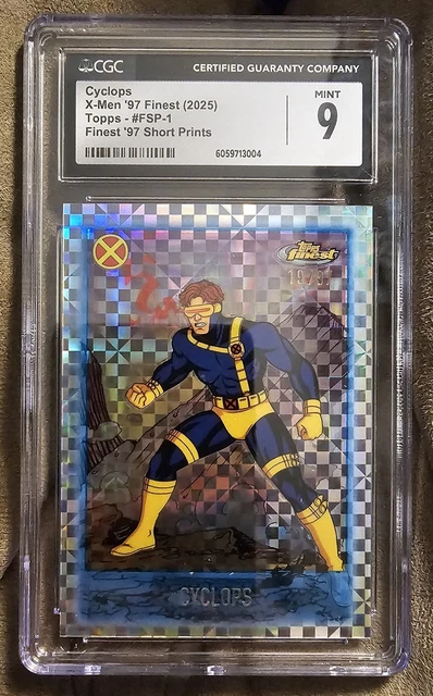 2025 TOPPS FINEST X-MEN 97 Cyclops FSP-1 X-Fractor /97 Short Print CGC ...