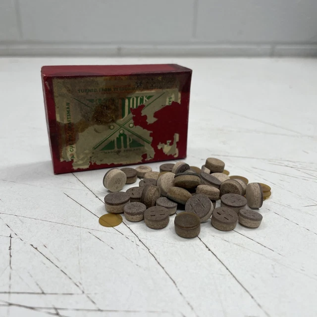 ORIGINAL VINTAGE POOL Billiard Snooker Box Cue Tip Tips Baldock 12mm ...