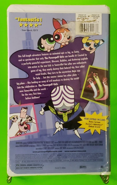 THE POWERPUFF GIRLS Movie VHS 2002 Clam Shell Packaging with Bonus ...