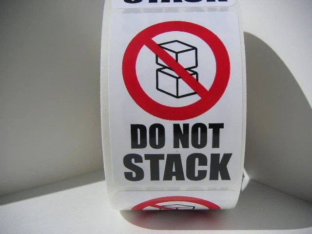 50 STICKERS 2X3 Warning Label DO NOT STACK Universal Symbol $9.60 ...