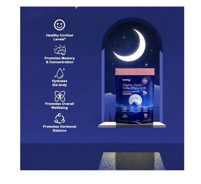 CORTISOL DRINK SACHETS: Calm Drink for Relaxation,Focus,Sleep (20 ...