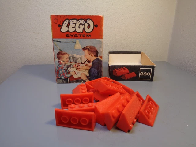 LEGO SYSTEM DENMARK 1950'S Slooping Roof Bricks Set 280 Very Rare Vg In ...