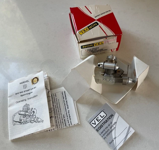 NORVEL .061 BIG Mig BS6 Nitro Glow Engine Motor Control Line RC ...