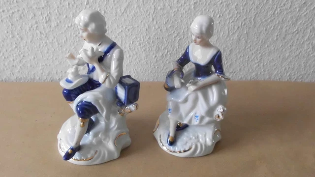2 PORZELLANFIGUREN FIGUREN Figur CDC Rokoko Handmade Porzellanfigur ...