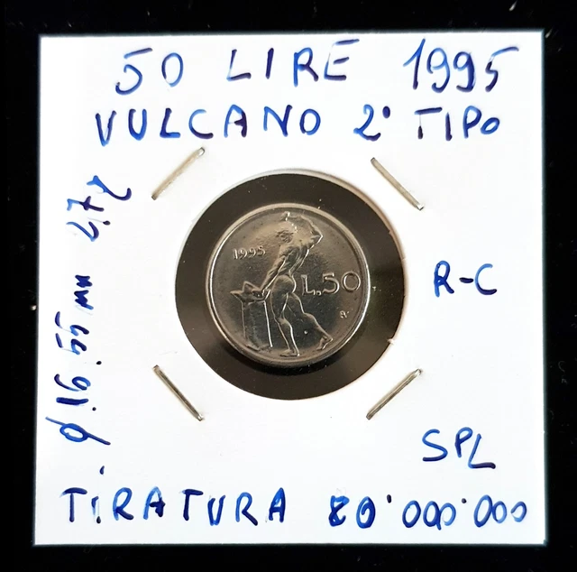 50 LIRE 1995 Vulcano 2° Tipo Italia Repubblica EUR 1,70 - PicClick IT