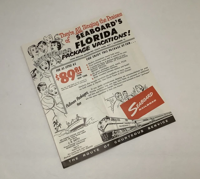 1958 SEABOARD EISENBAHN Fahrgastfahrplan Broschüre Zeittisch Sal Scl Acl Amtrak EUR 5,08 ...