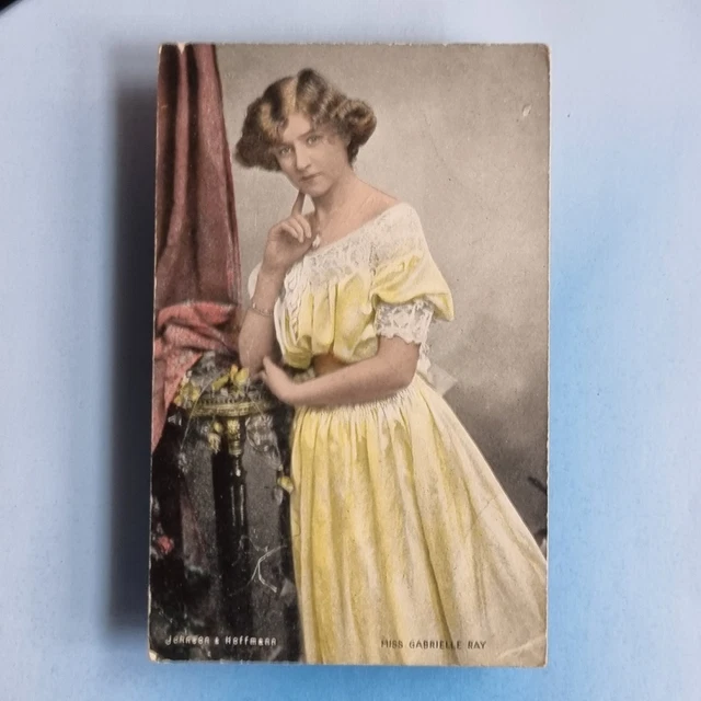 EDWARDIAN ACTRESS POSTCARD C1910 Miss Gabrielle Ray Yellow Dress Pose £5.95 - PicClick UK